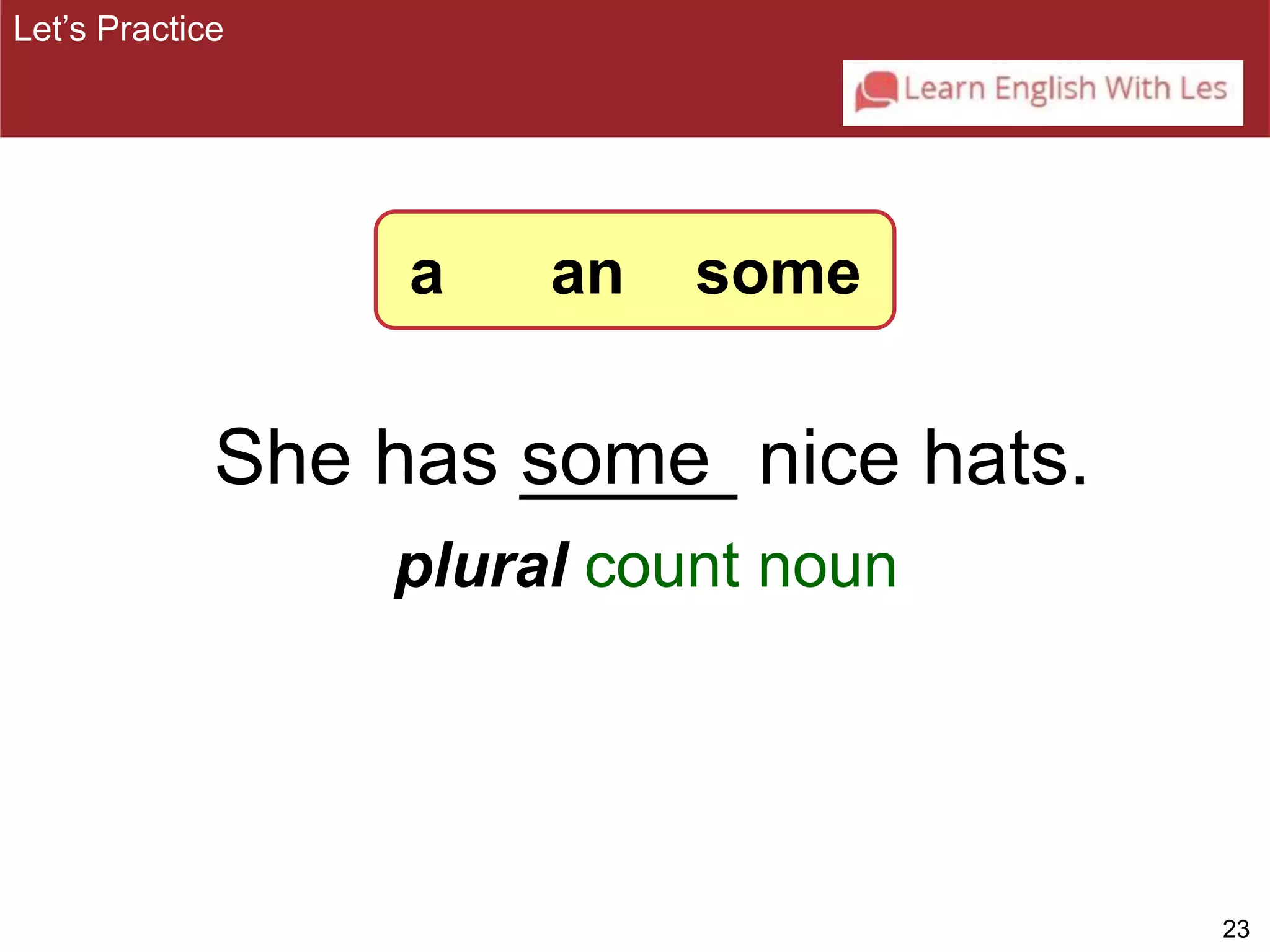 Grammar count and non count nouns | PPT