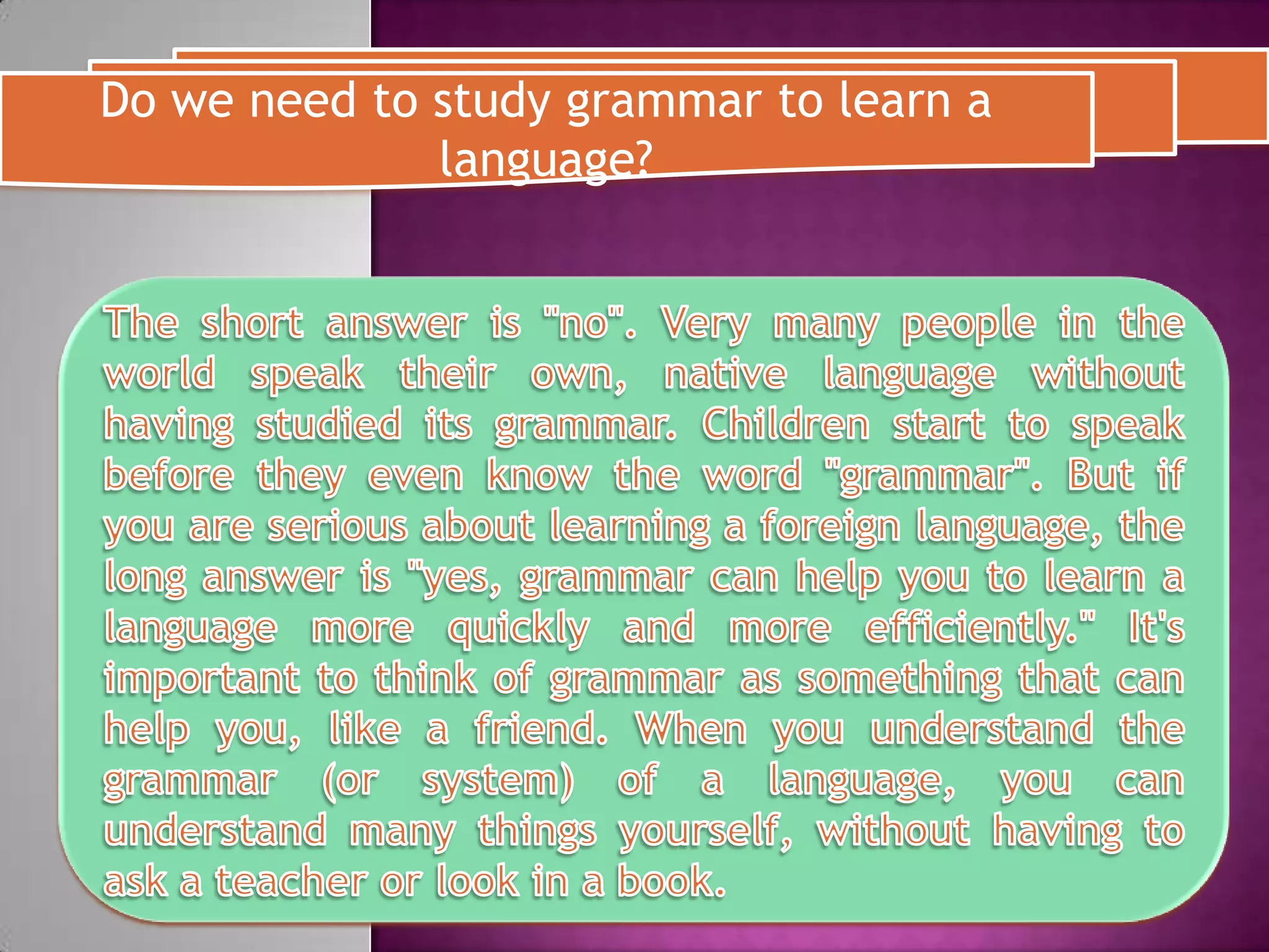 Grammar definitions | PPTX