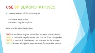 Grammar demonstratives | PPTX