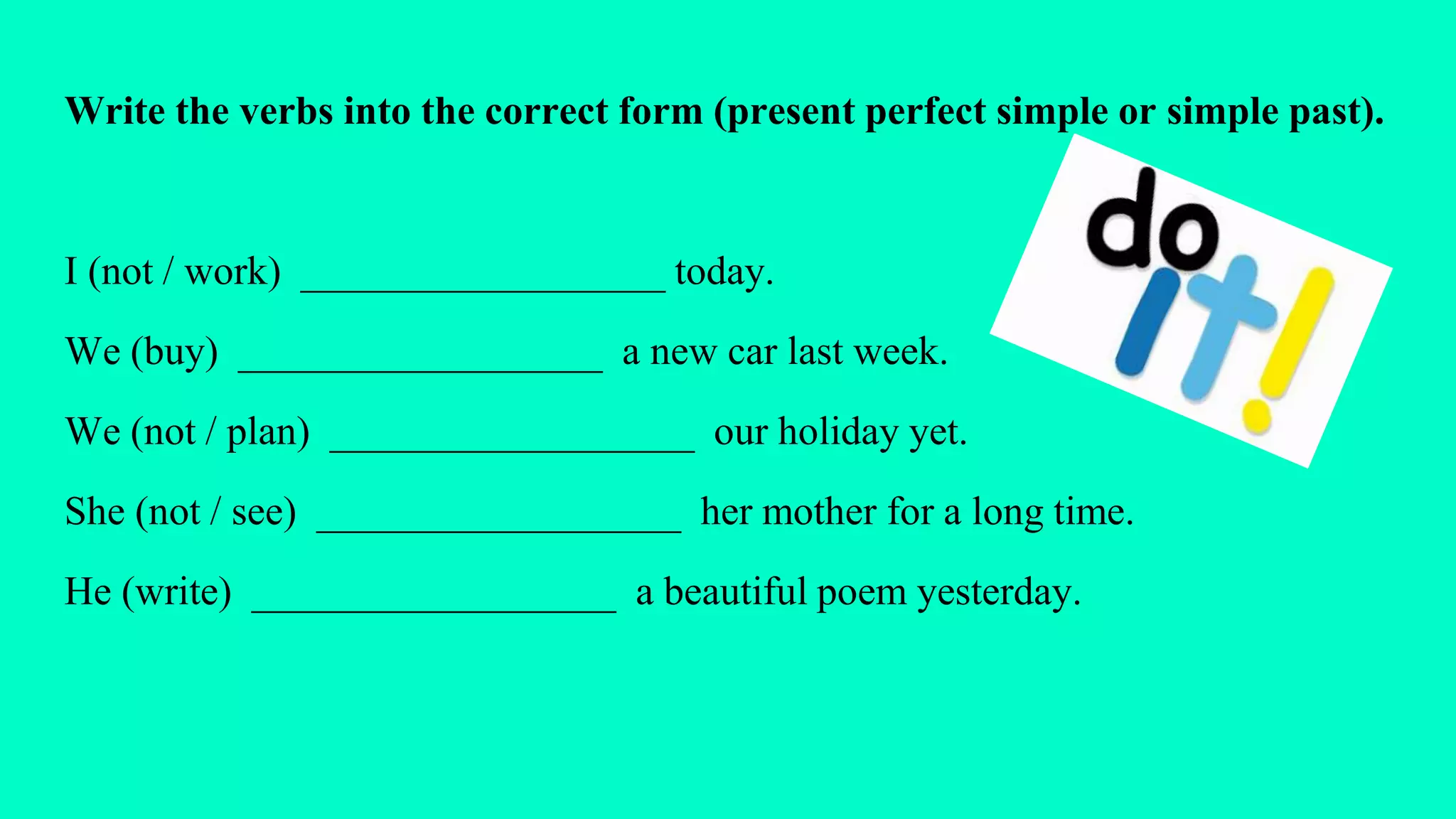 Grammar Exercises Perfect | PPTX