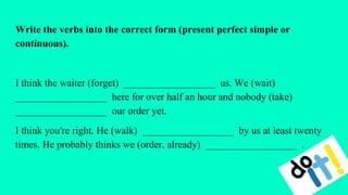 Grammar Exercises Perfect | PPTX