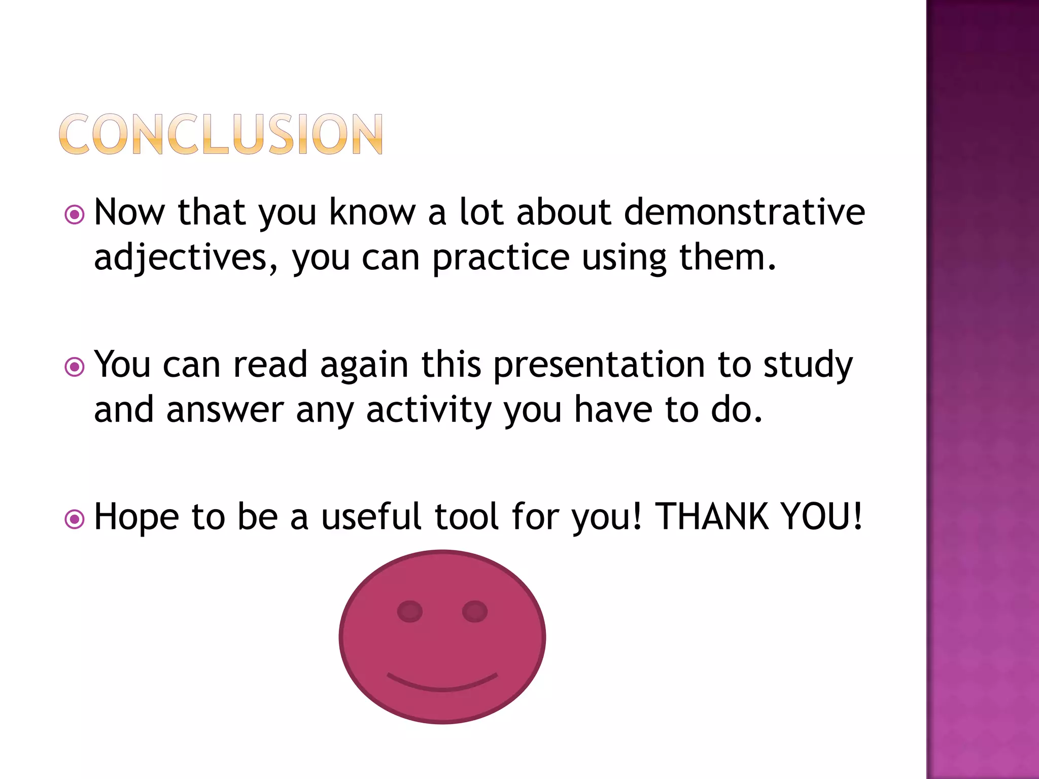 Demonstrative adjectives | PPSX