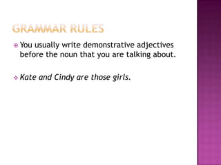 Demonstrative adjectives | PPSX