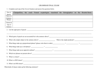 Grammar final exam | DOC