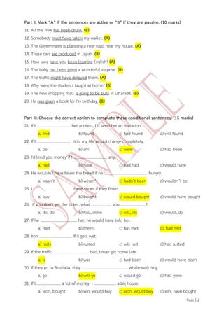 Grammar final samples_key | PDF