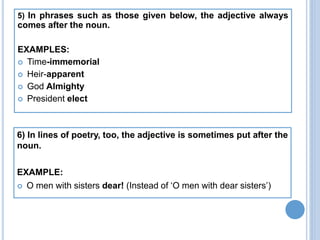Grammar five order of adjectives | PPTX