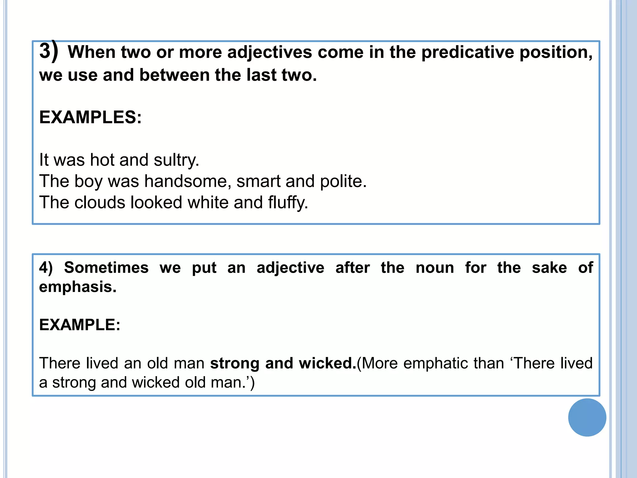 Grammar five order of adjectives | PPTX