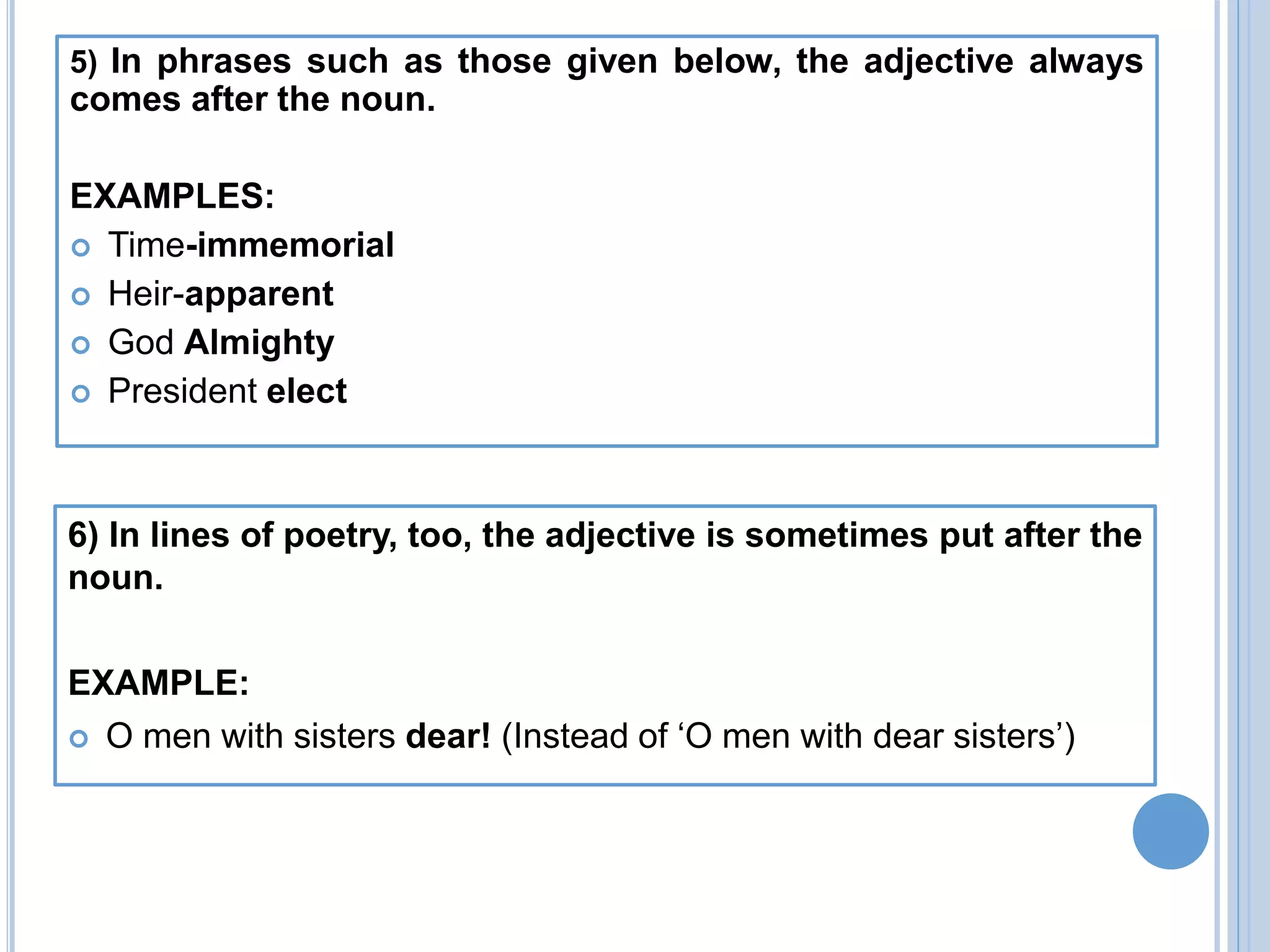 order of adjectives | PPTX