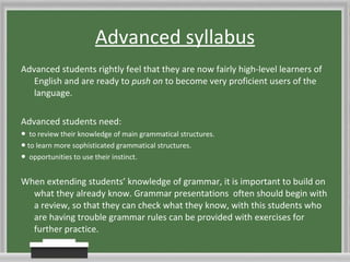 Grammar for advanced learners | PPT