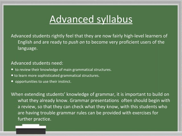 Grammar for advanced learners | PPT