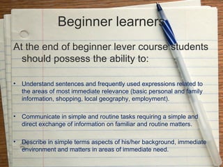 Grammar for beginning learners 2 | PPT