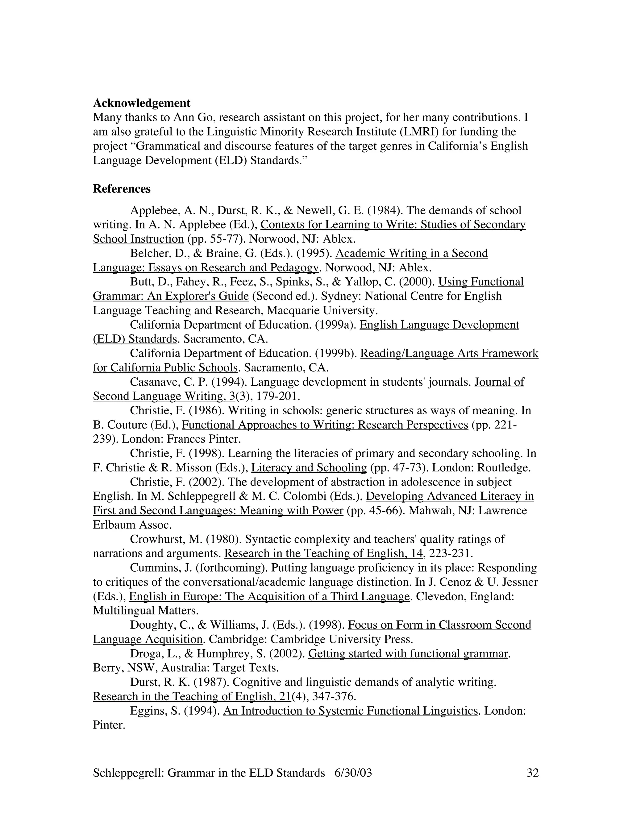 Grammar for writing academic language and the eld standards | PDF ...