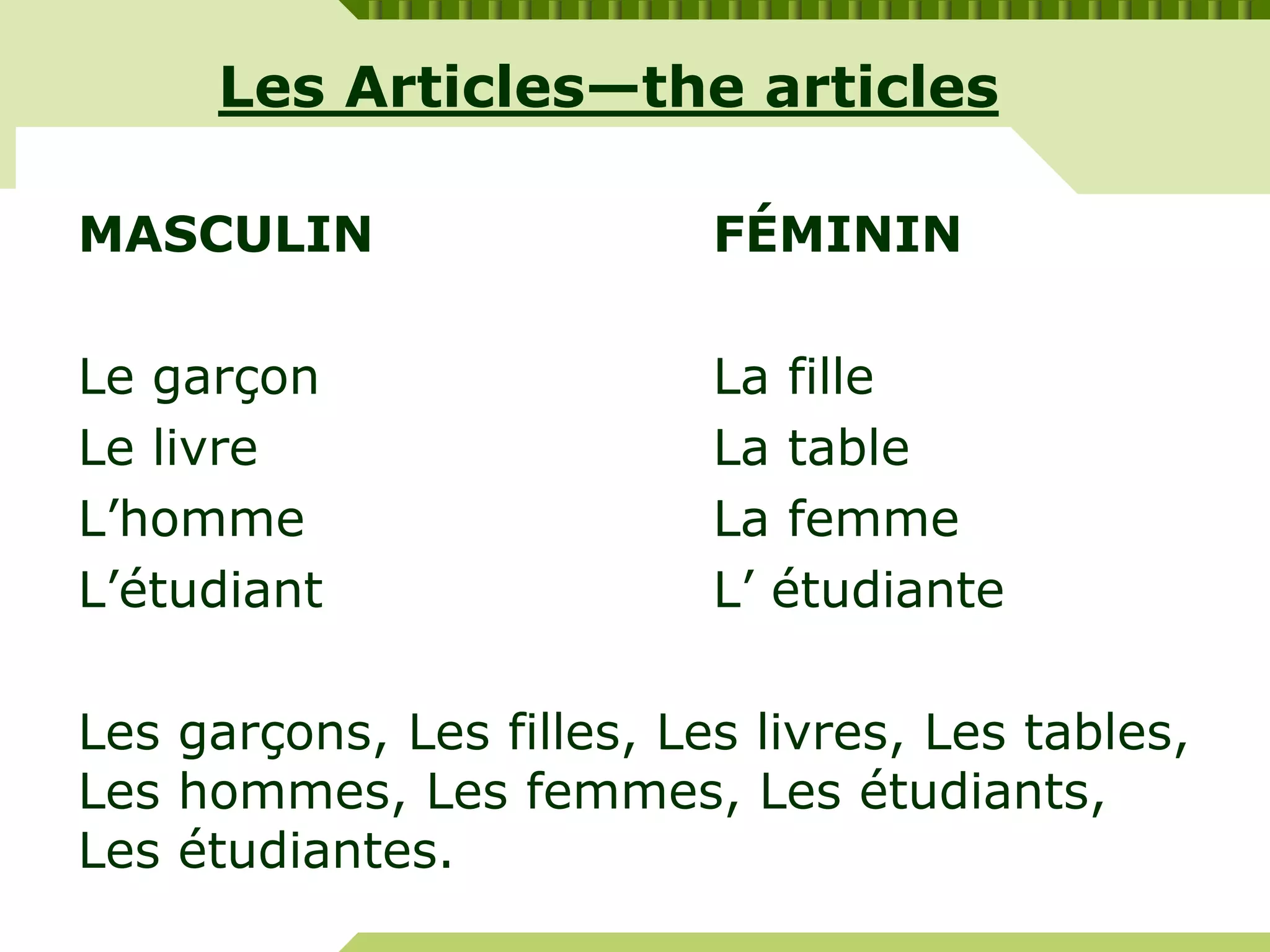 French Grammar(For Beginners) | PPT