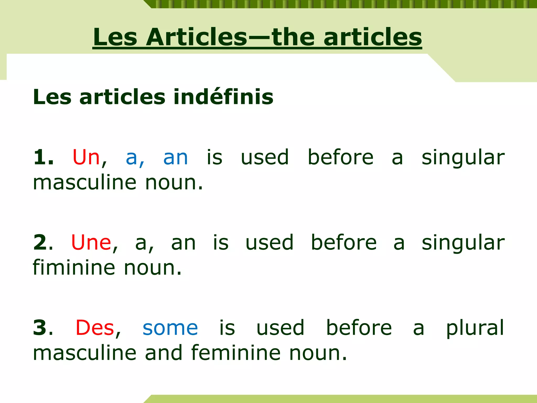 French Grammar(For Beginners) | PPT