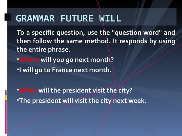 Grammar future will | PPT