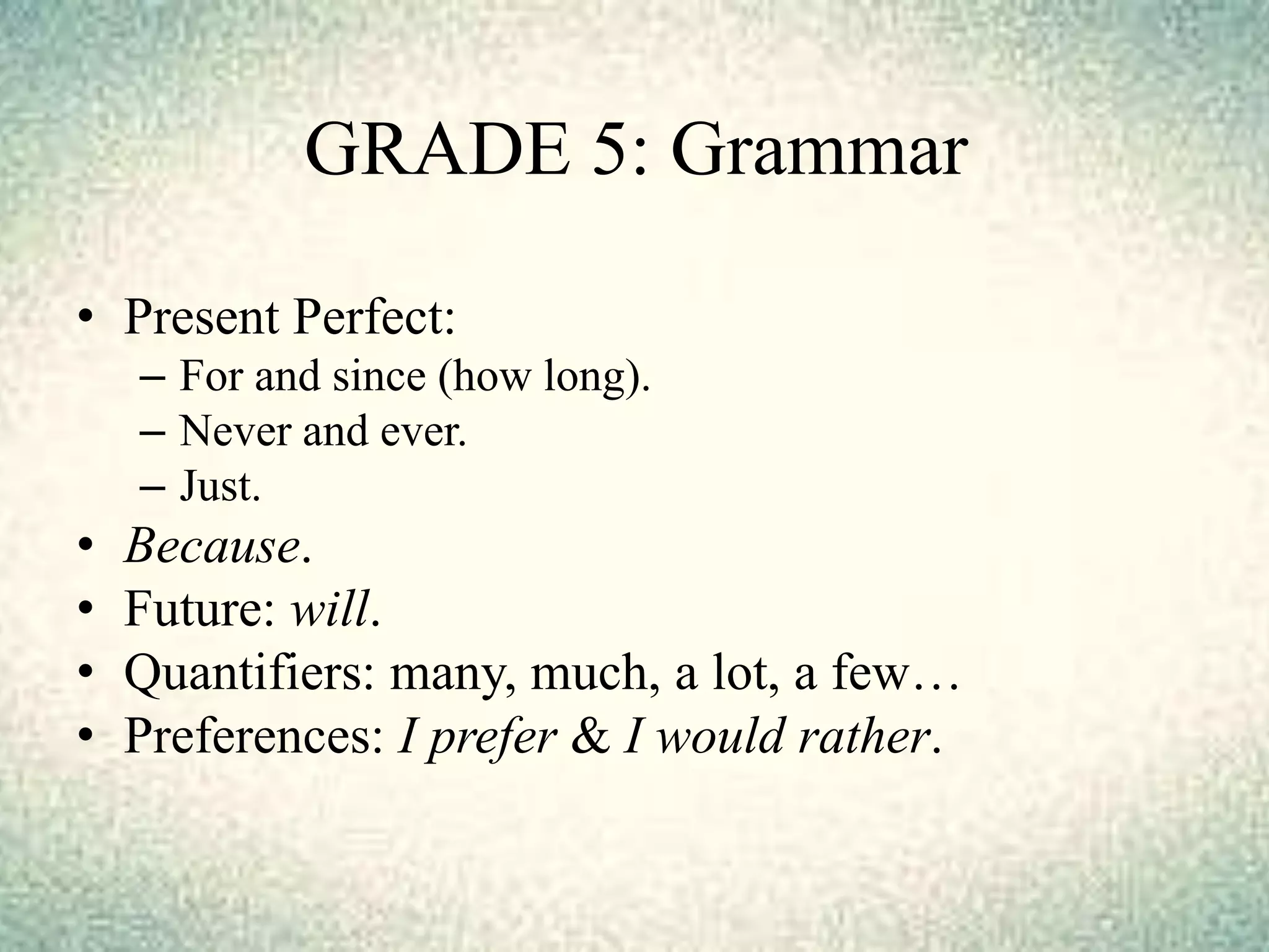 Grammar Grade 5 | PPTX
