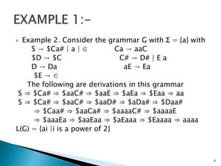 Grammar generated by language example | PPT
