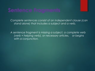 Grammar grips fragments and_comma_spl | PPT