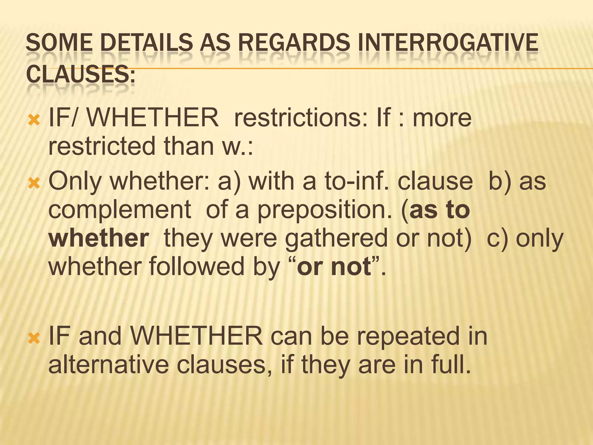 GRAMMAR II. CLAUSES | PPTX
