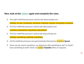 Grammar indefinite pronouns help to study English | PDF