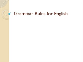 Grammar rules in English, Dependency Parsing, Shallow parsing | PPT