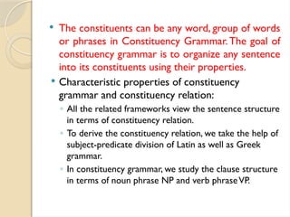 Grammar rules in English, Dependency Parsing, Shallow parsing | PPT