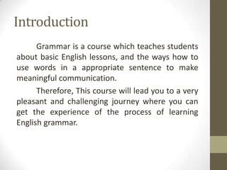 Grammar Course Introduction | PPTX