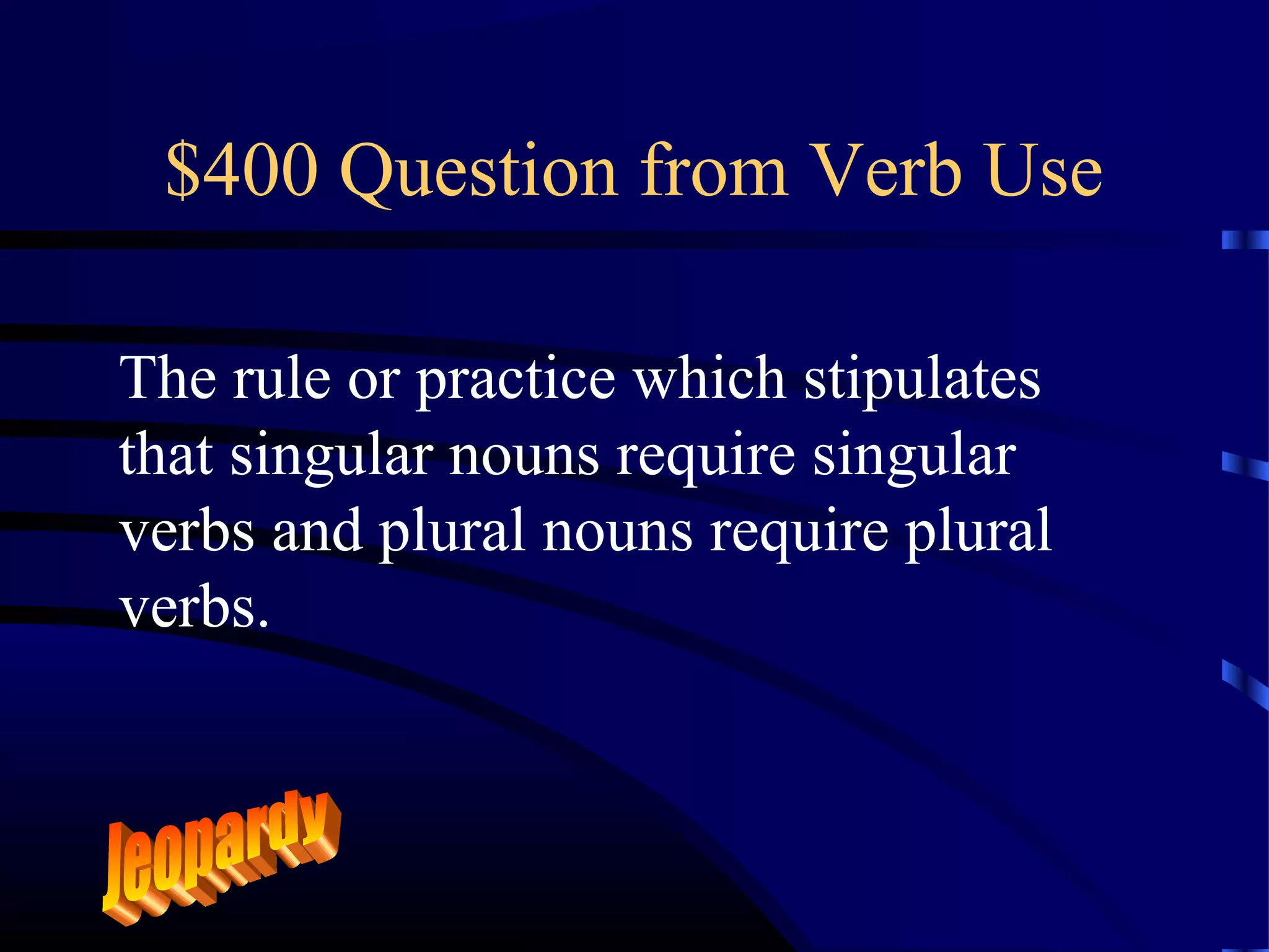 Grammar jeorpardy 2 | PPT