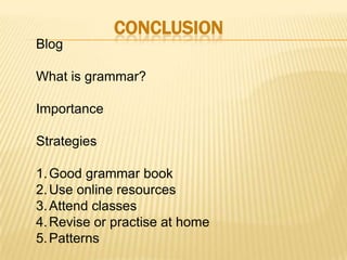 Grammar learning strategies | PPT