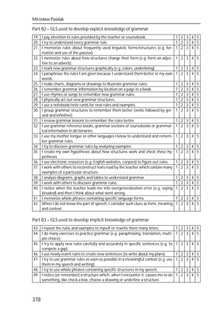 Grammar learning strategy inventory | PDF