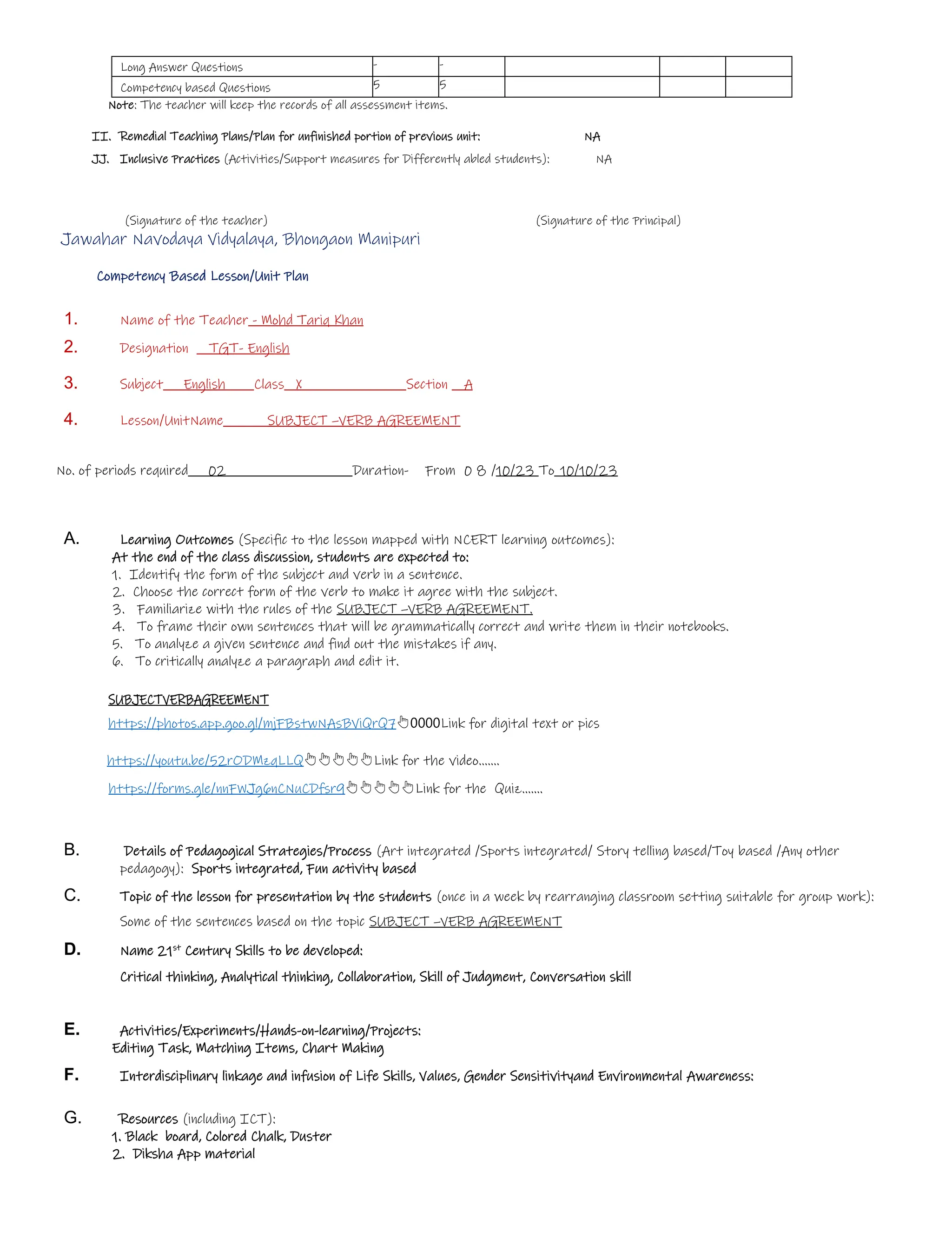 Grammar lesson plans | DOCX | Internet for Beginners | Internet