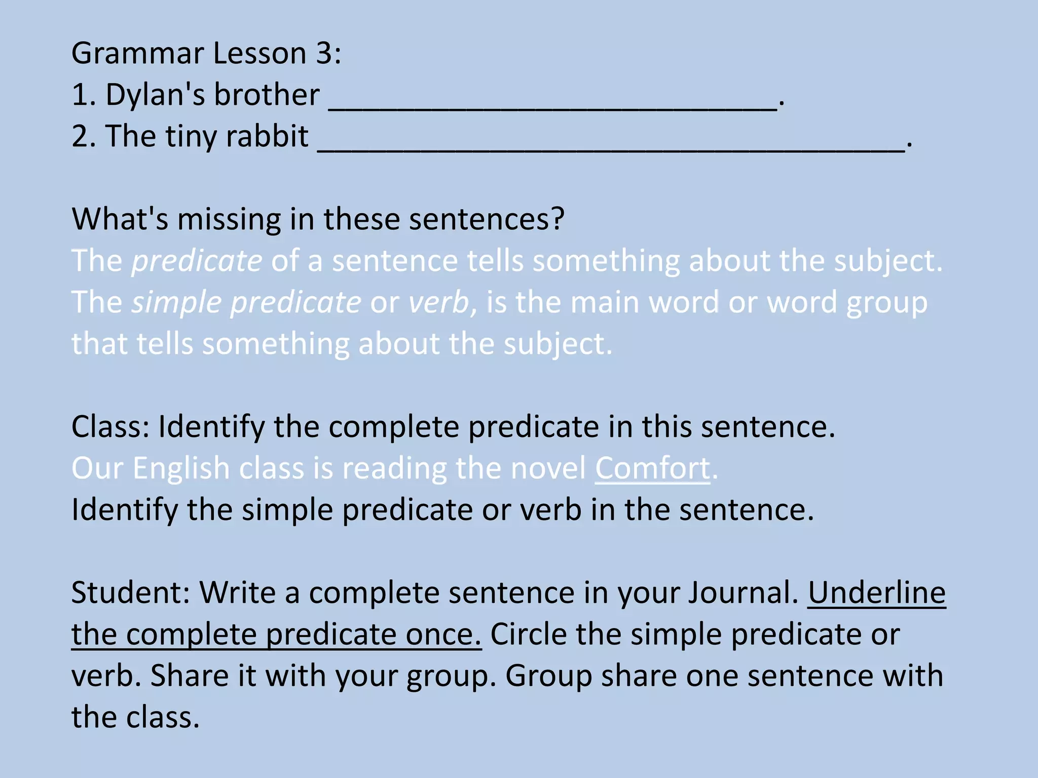 Grammar lessonssentences | PPT