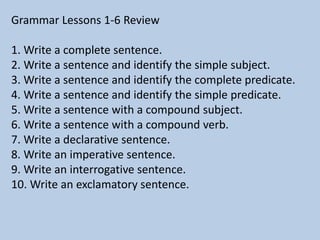 Grammar lessonssentences | PPT