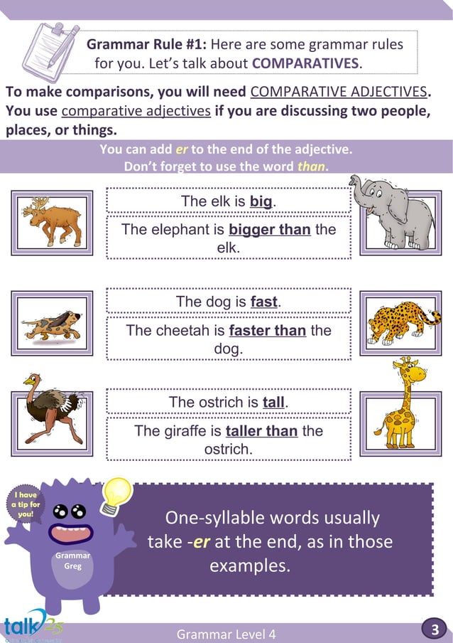 Grammar level 4 unit 6_lesson 2_comparatives and superlatives | PPT | Pets