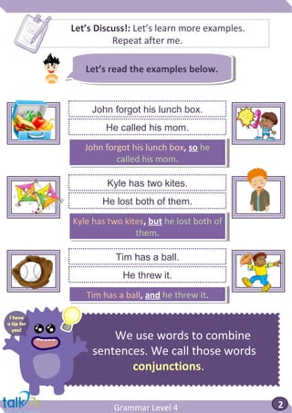 Grammar level 4 unit 8_lesson 2_compound sentences | PDF