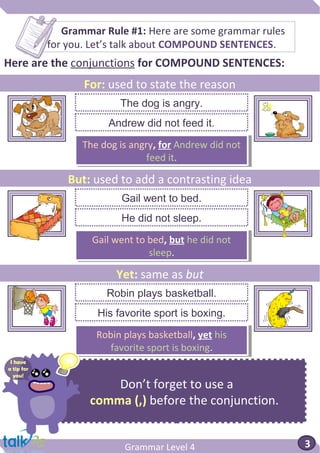 Grammar level 4 unit 8_lesson 2_compound sentences | PDF