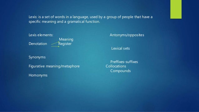 Grammar, lexis and function