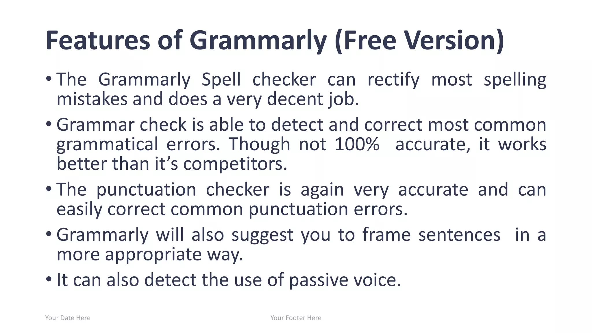 Grammarly: An overview | PPTX