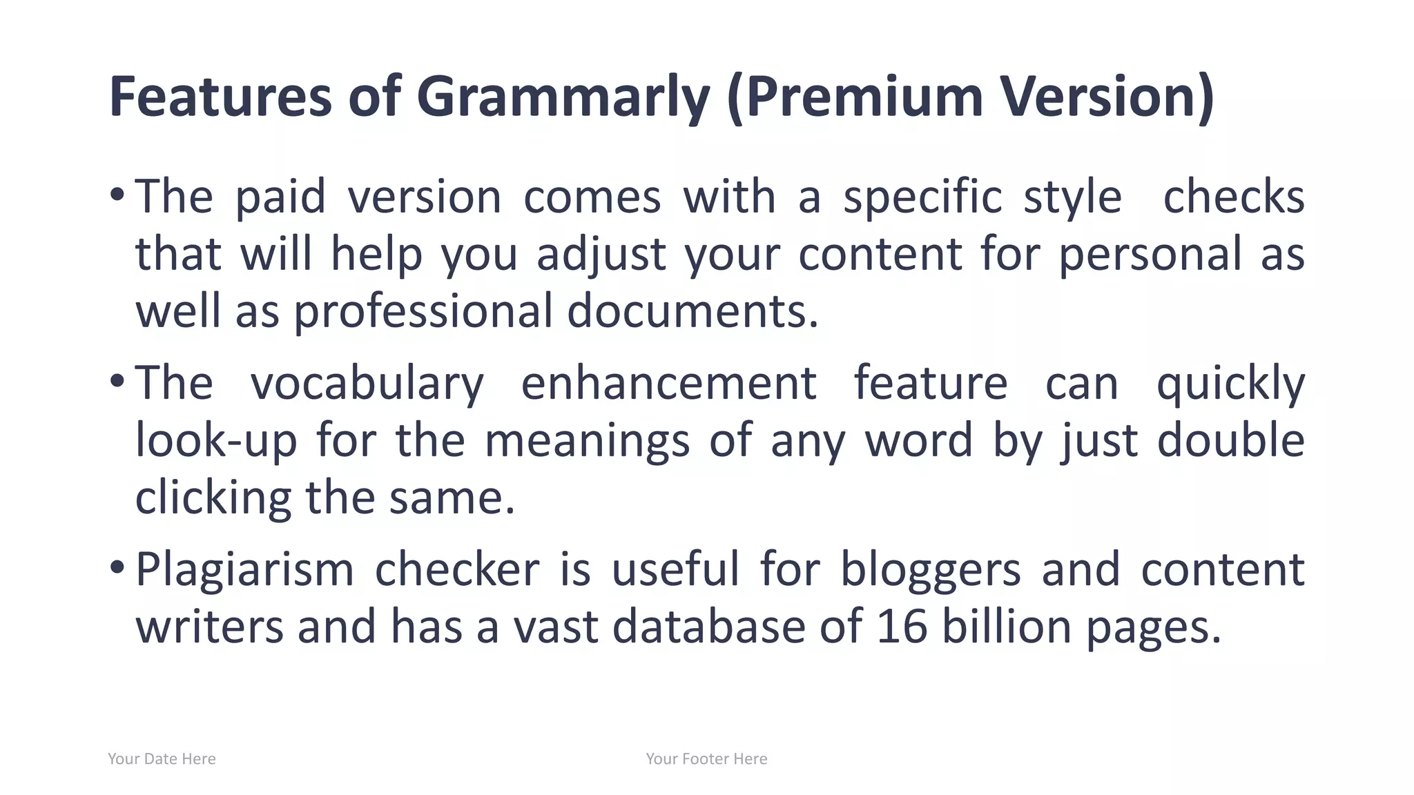 Grammarly: An overview | PPTX