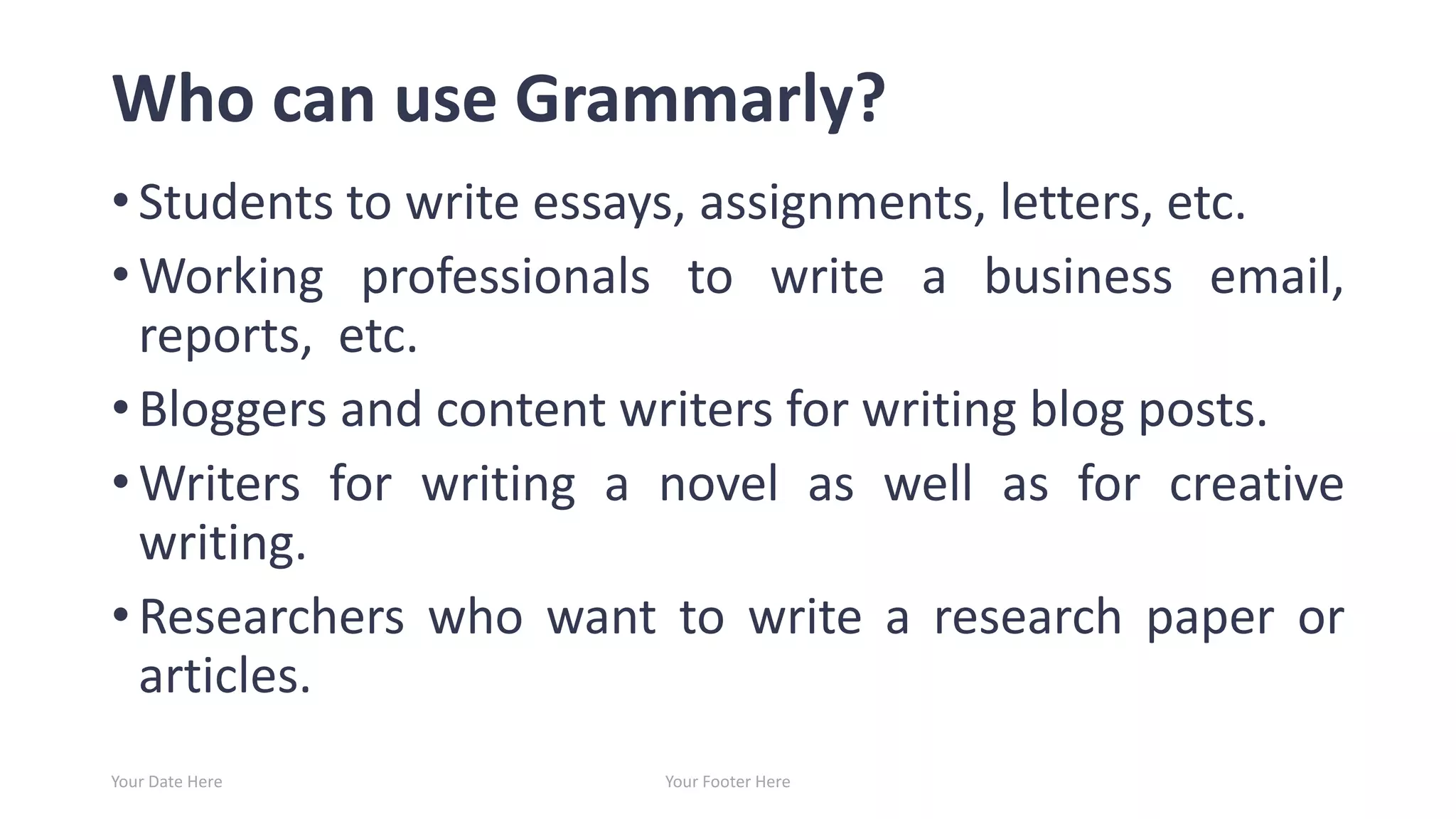 Grammarly: An overview | PPTX