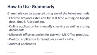 Grammarly An Overview Pptx