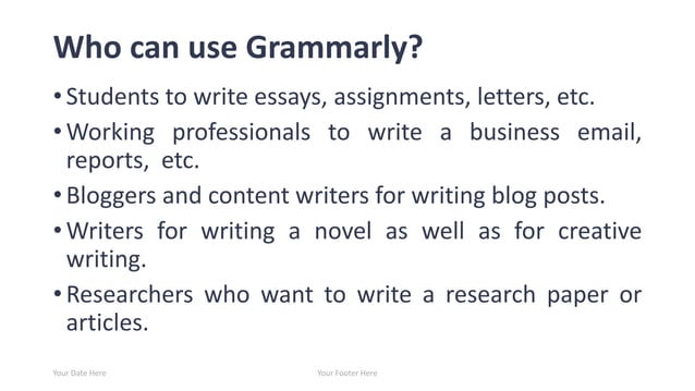 Grammarly: An overview | PPTX