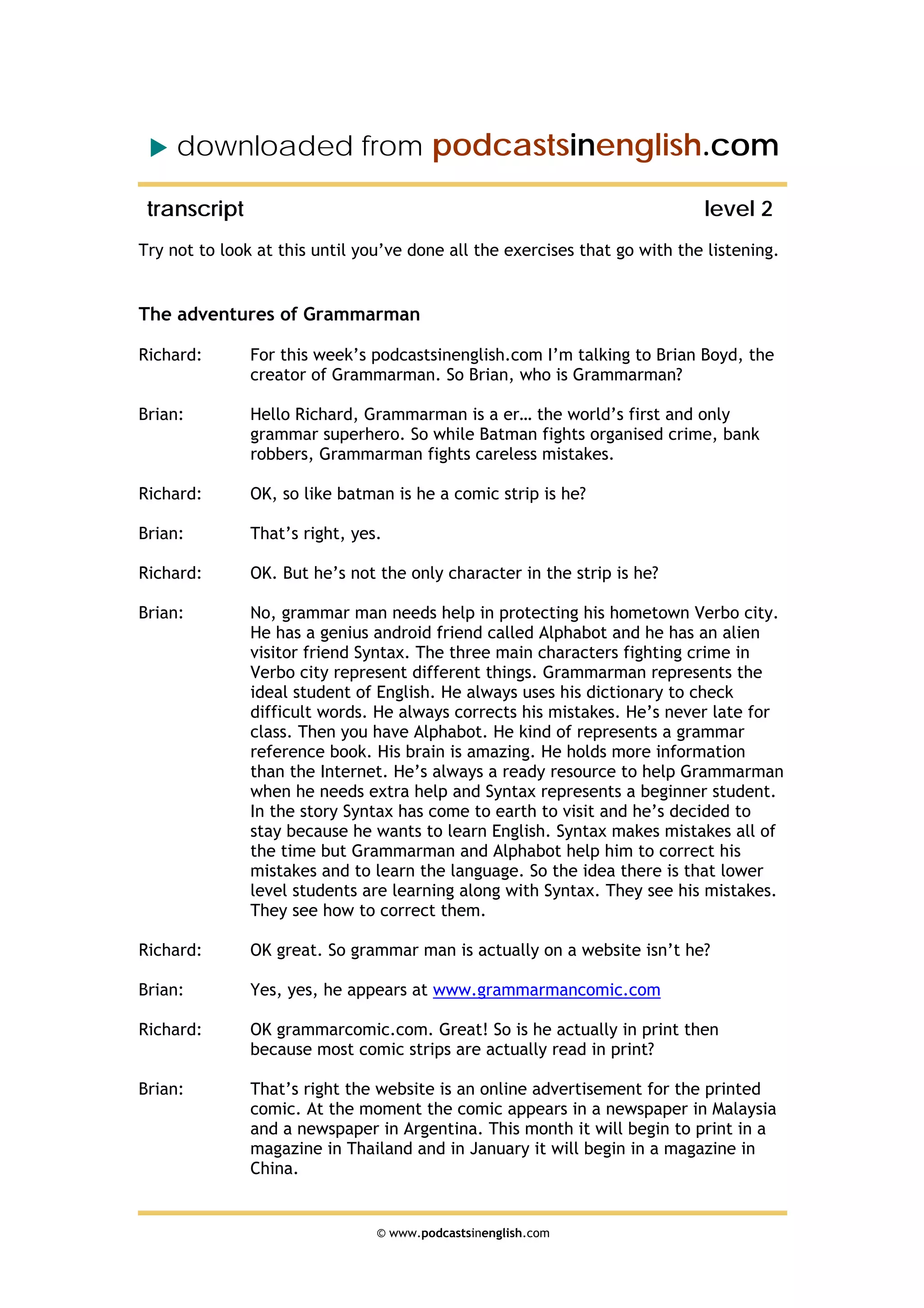 Grammarman | PDF