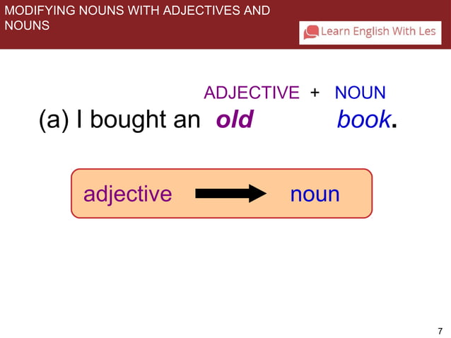 Grammar nouns and modifiers | PPT