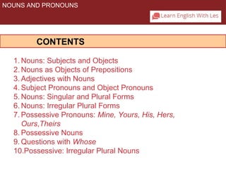 Grammar nouns and pronouns | PPT