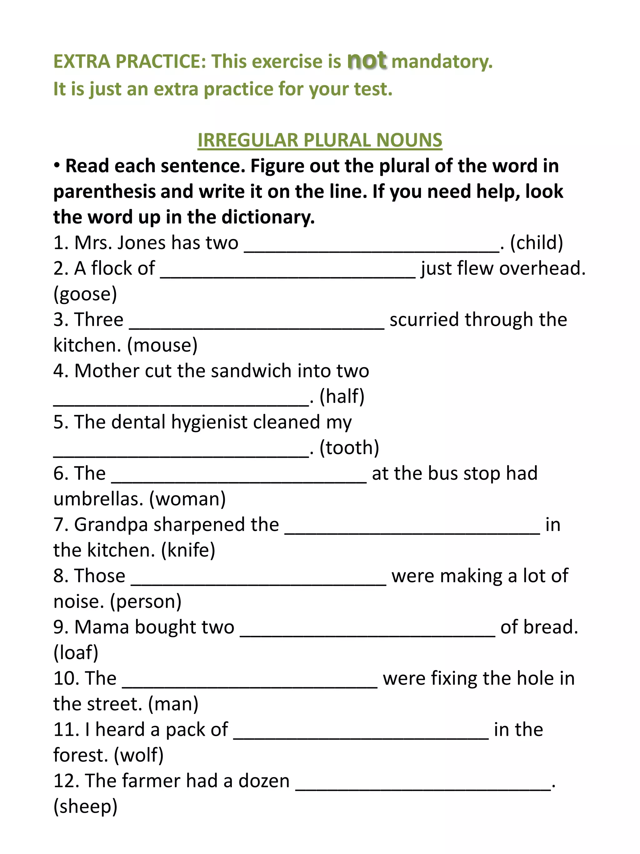 Grammar nouns plural and possessive | PPTX