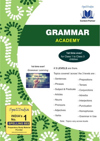 GRAMMAR ACADEMY : Grammar ONLiNE Classes ... Class 1 to Class 3 | PDF