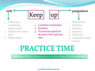 Grammar ~ Phrasal Verbs ~ Keep Up | PDF | Resume Writing and Advice ...