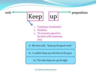 Grammar ~ Phrasal Verbs ~ Keep Up | PDF | Resume Writing and Advice ...