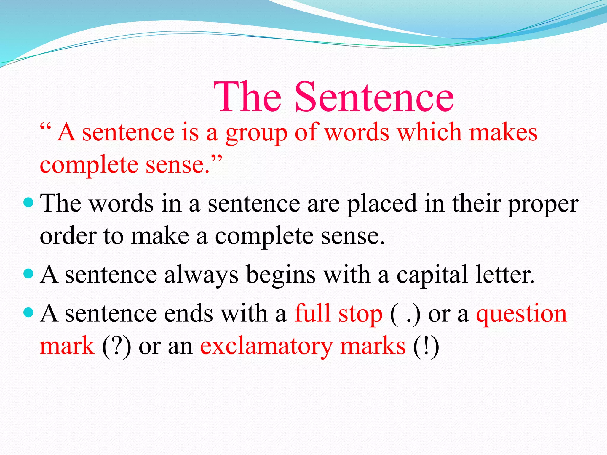 Grammar ppt 1 the sentence | PPT